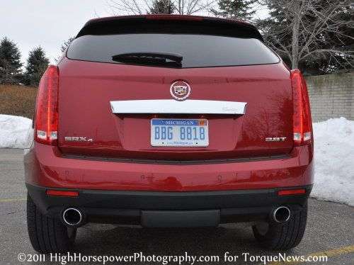 A rear end close-up of the 2011 Cadillac SRX Turbo AWD Premium | Torque ...